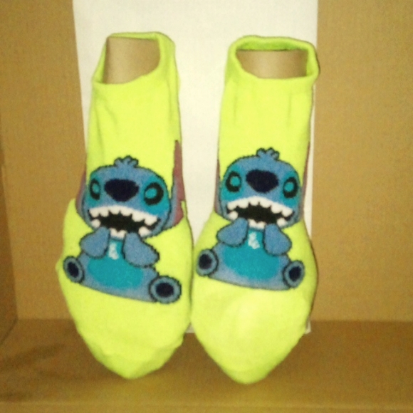 Disney | Accessories | Neon Yellow Stitch Character Designed Ankle ...